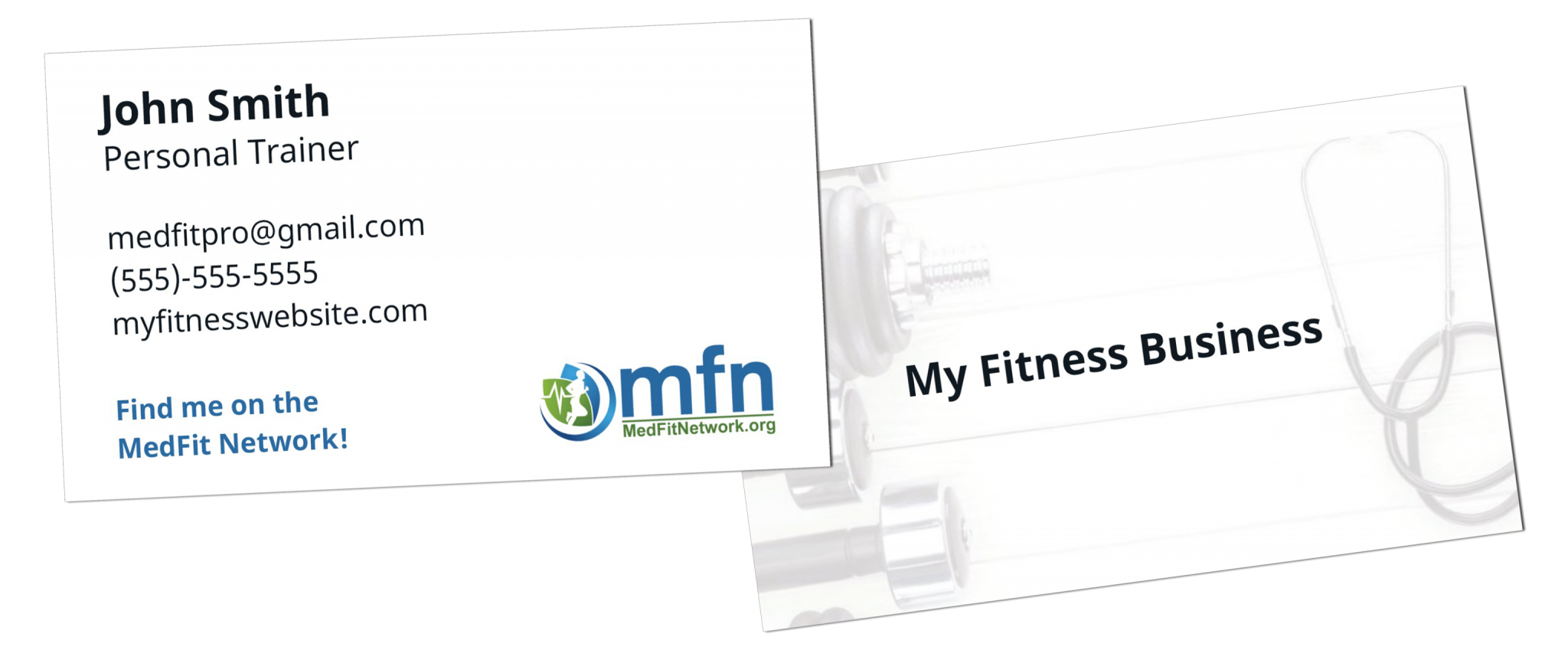 MedFit Network Business Cards & Window Clings - MedFit Network